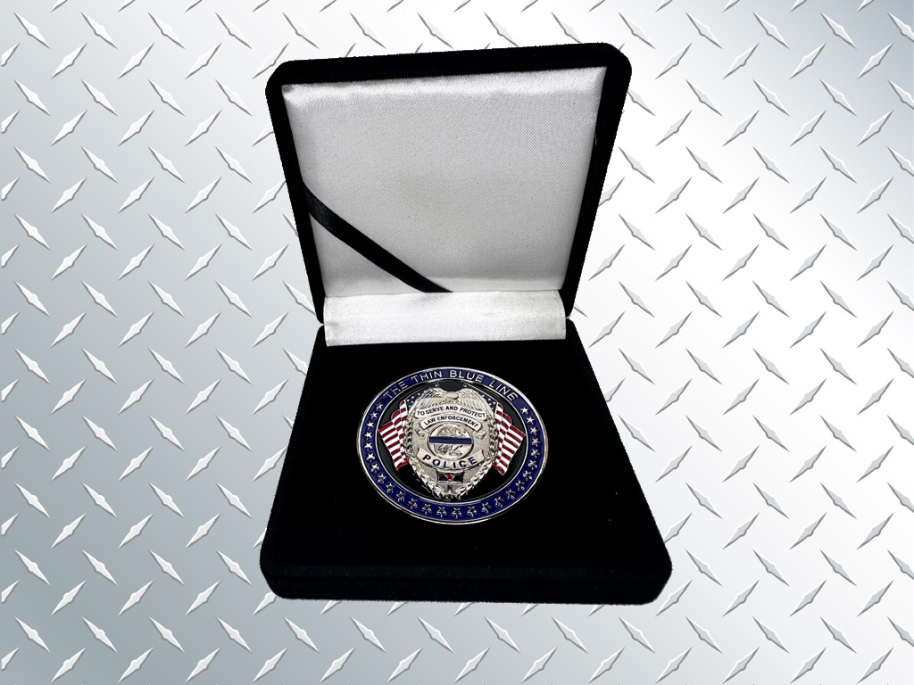 Set Thin Blue Line/St. Michael Coin Set in Velvet Presentation Box ...